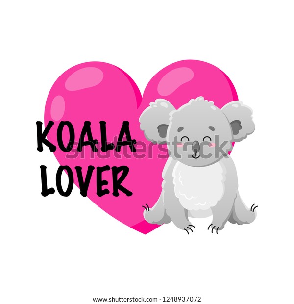 Vector Cartoon Koala Heart Doodle Illustration Stock Vector (Royalty ...