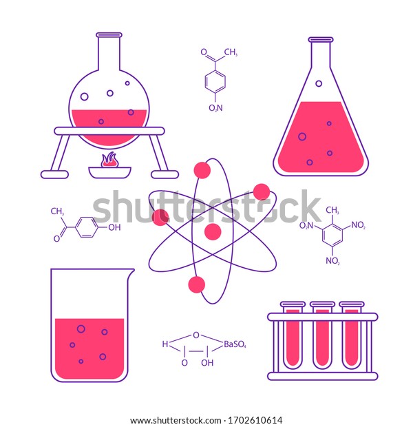Vector Cartoon Laboratory Equipment Glassware Set Stock Vector (Royalty ...