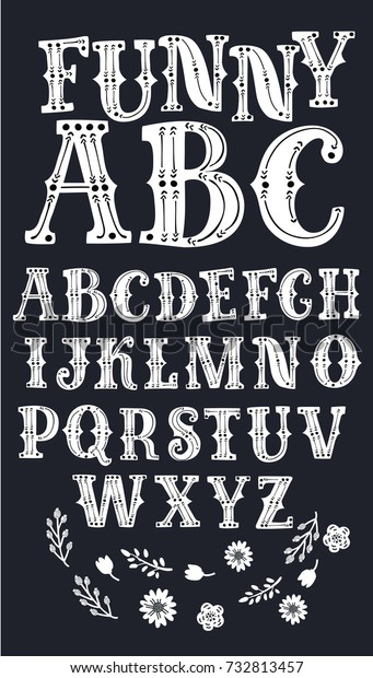 Vector Cartoon Latin Serif Alphabet Vector Stock Vector (Royalty Free ...
