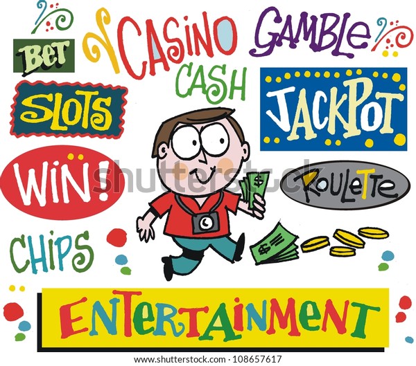 Vector Cartoon Man Winning Money Casino Stock Vector (Royalty Free ...