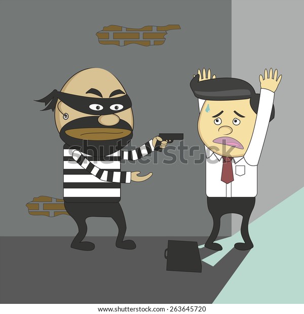 Vector Cartoon Masked Bandits Robbing Money Stock Vector (Royalty Free ...