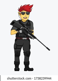 Vector Cartoon Mercenary Man Red Hair Stock Vector (Royalty Free ...