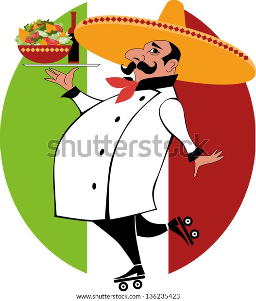 Vector Cartoon Mexican Chef Chef Uniform Stock Vector (Royalty Free ...