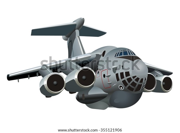Vector Cartoon Military Cargo Plane Available Stock Vector (Royalty ...
