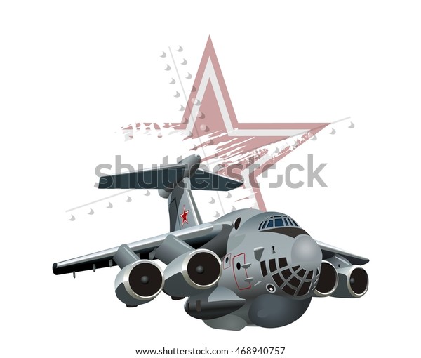 Vector Cartoon Military Cargo Plane Available: vector de stock (libre ...
