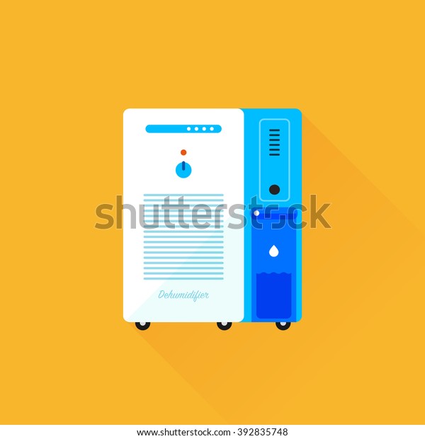 vector cartoon modern air dehumidifier / portable electric dehumidifier ...