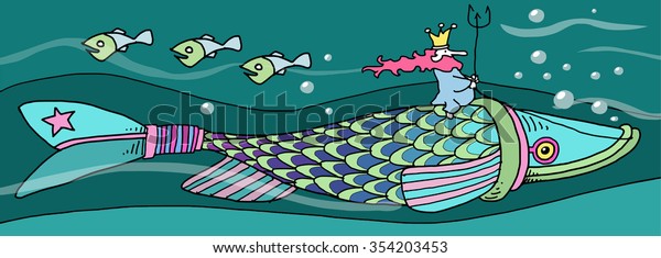 Vector Cartoon Neptune Fish Stock Vector (Royalty Free) 354203453 ...