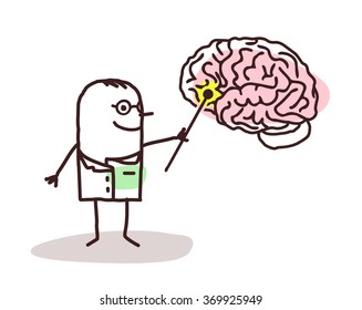 Vector Cartoon Neurologist Brain Stock Vector (Royalty Free) 369925949 ...