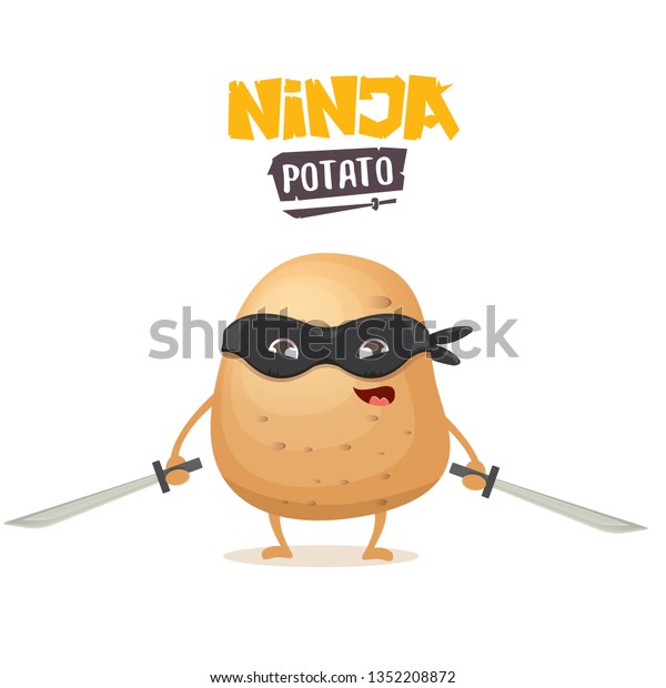 Vector Cartoon Ninja Potato Character Black Stock Vector (Royalty Free ...