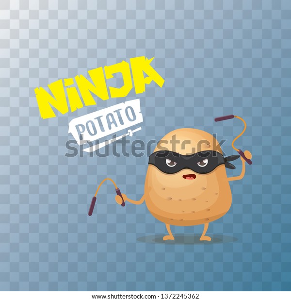 Vector Cartoon Ninja Potato Character Black Stock Vector (Royalty Free ...