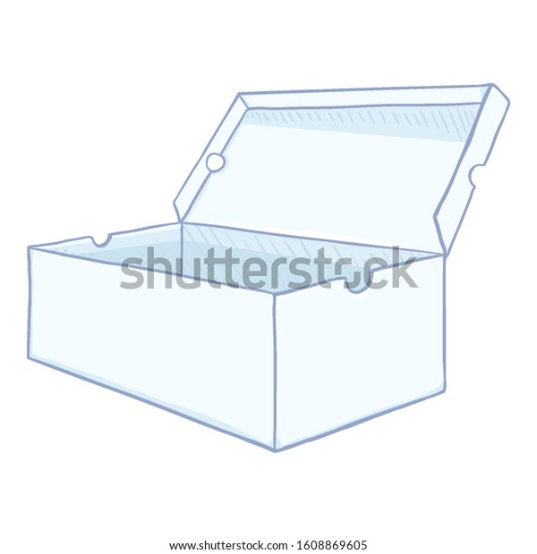 Vector Cartoon Open White Shoes Box Stock Vector (Royalty Free) 1608869605