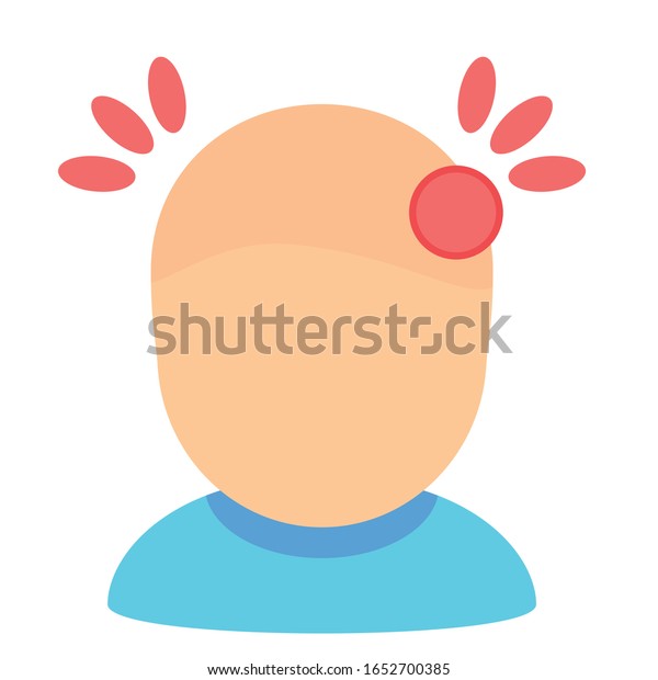 Vector Cartoon Person Head Inflammation Isolated Stock Vector (Royalty ...