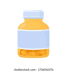 Vector Cartoon Pill Bottle Illustration Icon Stock Vector (Royalty Free ...