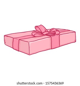 Vector Cartoon Pink Gift Box Ribbon Stock Vector (Royalty Free ...