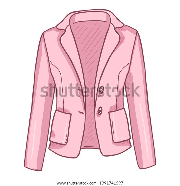 Vector Cartoon Pink Women Jacket On Stock Vector (Royalty Free ...