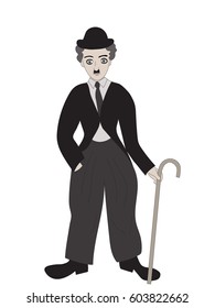 Vector Cartoon Portrait Charlie Chaplin Stock Vector (Royalty Free ...