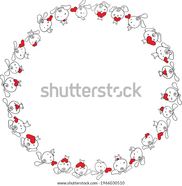 Vector Cartoon Rabbit Hold Heart Shape Stock Vector (Royalty Free ...