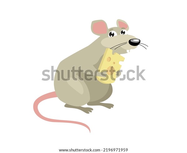 Vector Cartoon Rat Cheese Sweet Rodent Stock Vector (Royalty Free ...
