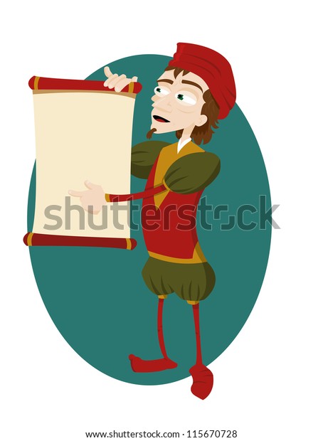 Vector Cartoon Representing Funny Herald Showing Stock Vector (Royalty ...