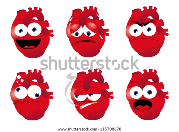 Vector Cartoon Representing Funny Human Heart Stock Vector (Royalty ...