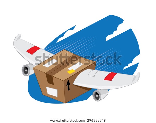 Vector Cartoon Representing Funny Planewinged Package Stock Vector ...