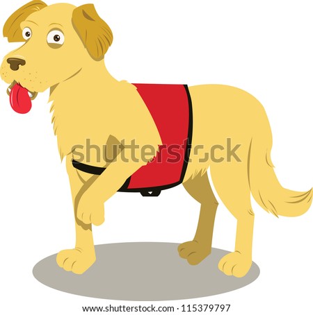 Vector Cartoon Representing Service Dog Action Stock Vector (Royalty ...
