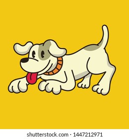 Vector Cartoon Retro Funny Dog Stock Vector (Royalty Free) 1447212971 ...