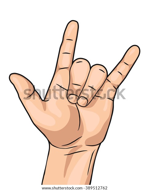Vector Cartoon Rock Roll Hand Sign Stock Vector (Royalty Free ...