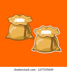 Vector Cartoon Sacks Rice Isolated On: เวกเตอร์สต็อก (ปลอดค่าลิขสิทธิ์ ...