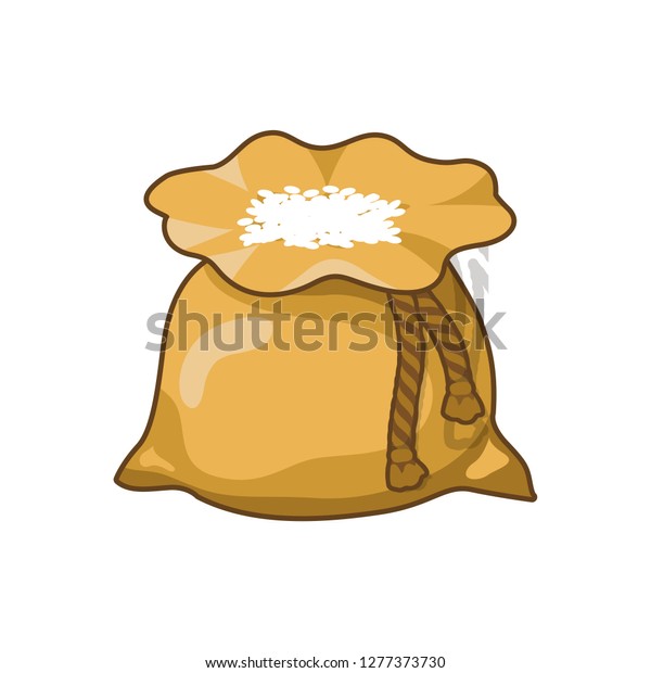 Vector Cartoon Sacks Rice Isolated On: เวกเตอร์สต็อก (ปลอดค่าลิขสิทธิ์ ...