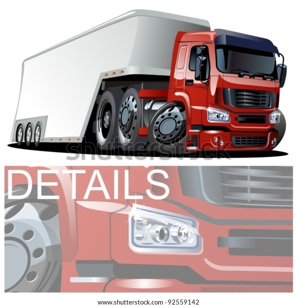 Vector Cartoon Semi Truck Oneclick Repaint Stock Vector (Royalty Free ...