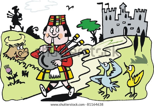Vector Cartoon Showing Happy Scotsman Stock Vector (Royalty Free ...