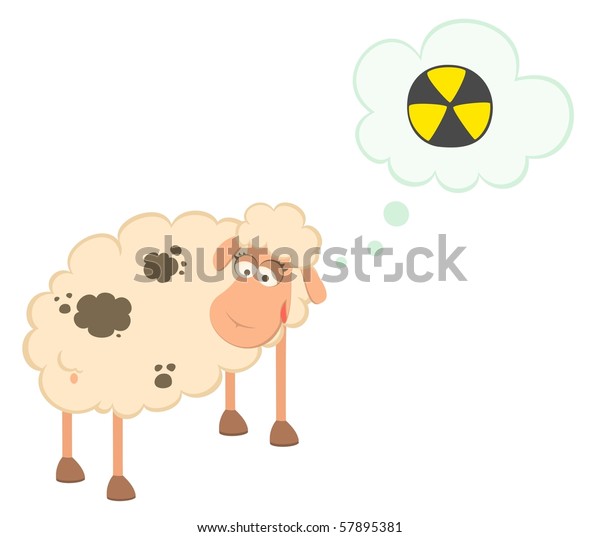Vector Cartoon Sick Sheep Looks Poisonous Stock Vector (Royalty Free ...