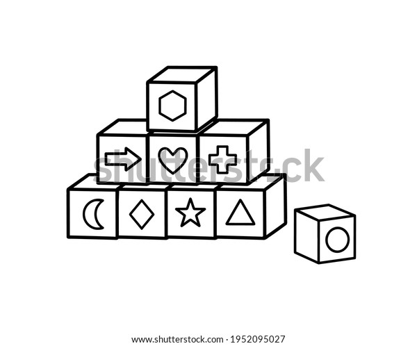 Vector Cartoon Silhouette Outline Black Line Stock Vector (Royalty Free ...