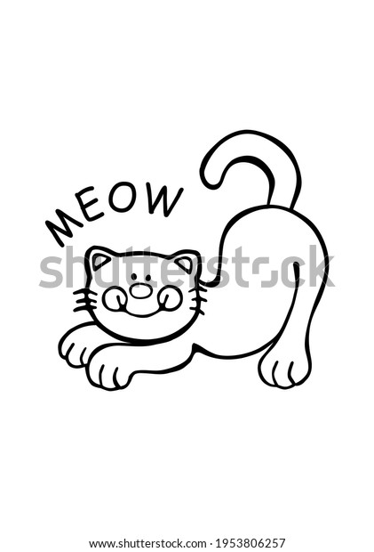Vector Cartoon Silhouette Outline Black Line Stock Vector (Royalty Free ...