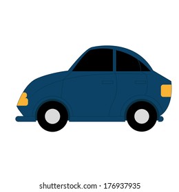Vector Cartoon Simple Car On White Stock Vector (Royalty Free ...