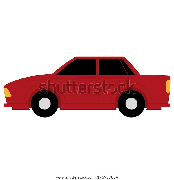 Vector Cartoon Simple Car On White Stock Vector (Royalty Free ...