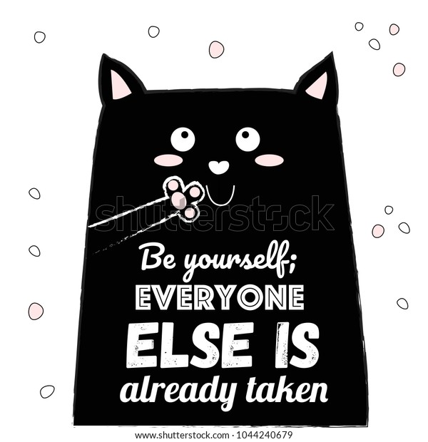 Vector Cartoon Sketch Cat Illustration Motivation Stock Vector (Royalty ...
