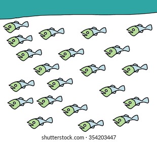 Vector Cartoon Small Fishes Stock Vector (Royalty Free) 354203447 ...