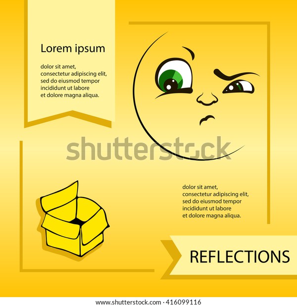 Vector Cartoon Smiley Face Emoticon Reflections Stock Vector (Royalty ...