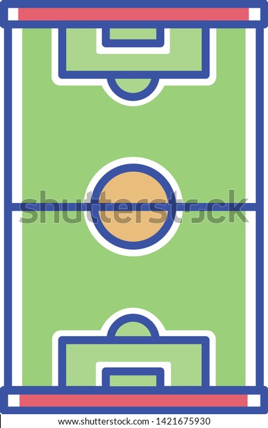 Vector Cartoon Soccer Field Icon Illustration Stock Vector (Royalty ...