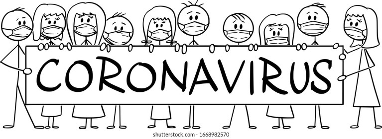 Vector Cartoon Stick Figure Drawing Conceptual Stock Vector (Royalty ...