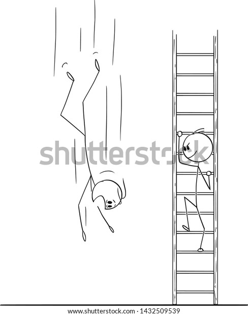Vector Cartoon Stick Figure Drawing Conceptual Stock Vector (Royalty ...