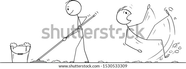 Vector Cartoon Stick Figure Drawing Conceptual Stok Vektör (Telifsiz ...