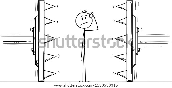 Vector Cartoon Stick Figure Drawing Conceptual Stock Vector (Royalty ...