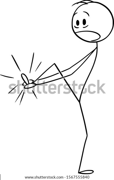Vector cartoon stick figure drawing conceptual illustration of man ...