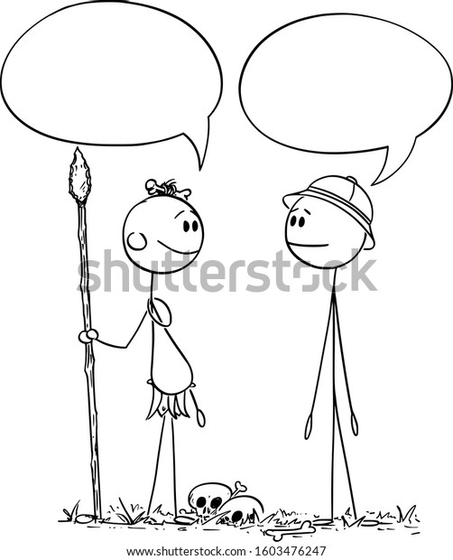 Vector Cartoon Stick Figure Drawing Conceptual Stock Vector (Royalty ...