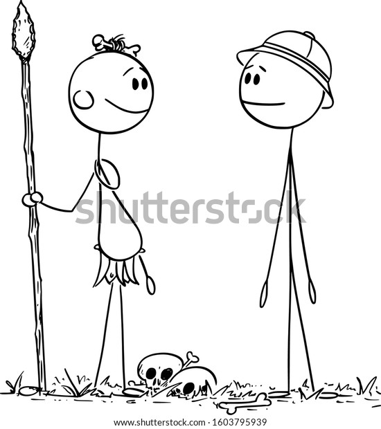Vector Cartoon Stick Figure Drawing Conceptual Stock Vector (Royalty ...