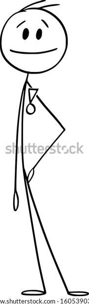 Vector Cartoon Stick Figure Drawing Conceptual Stock Vector (Royalty ...