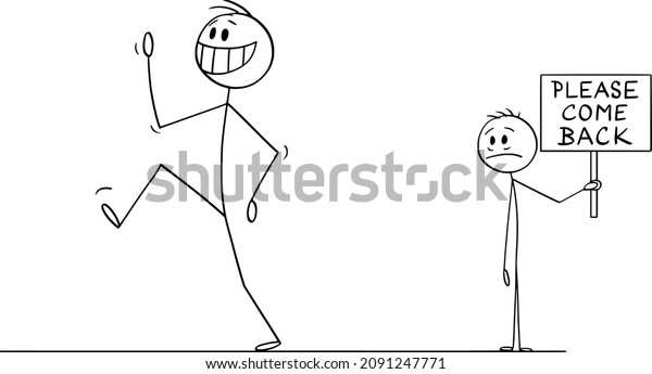 Vector Cartoon Stick Figure Drawing Conceptual 库存矢量图（免版税）2091247771 ...
